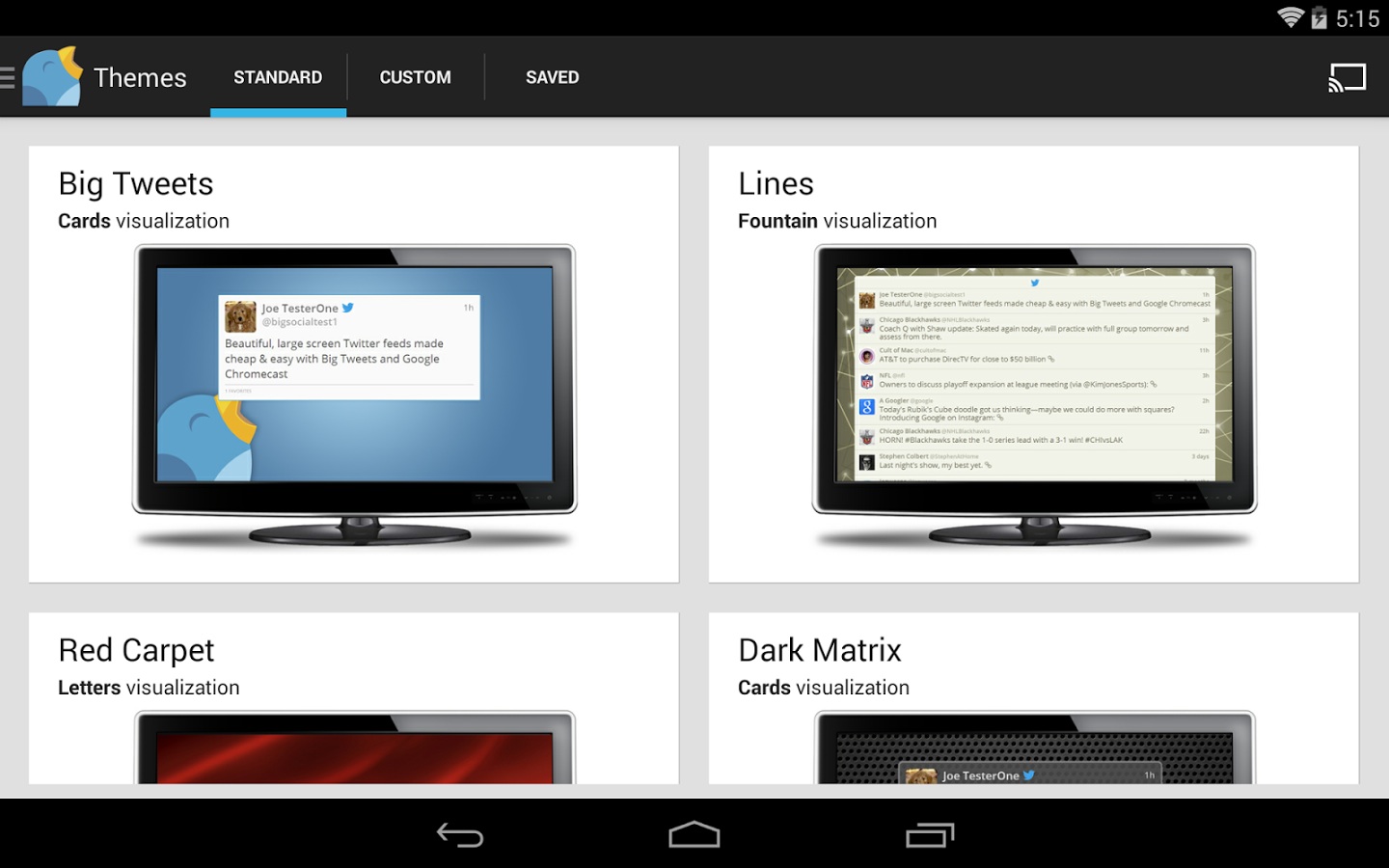 Twitter Chromecast App 'Big Tweets' for Android
