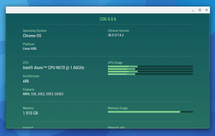 Cog Is a Stylish System Info Tool for Chrome and Android